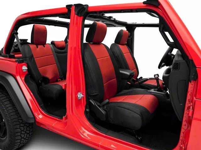 GEN2 Red Neoprene Seat Cover Set Front & Rear For 18-25 Wrangler JL ...